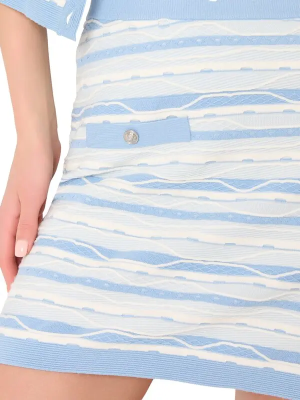 MILLY Sawyer Striped Knit Miniskirt