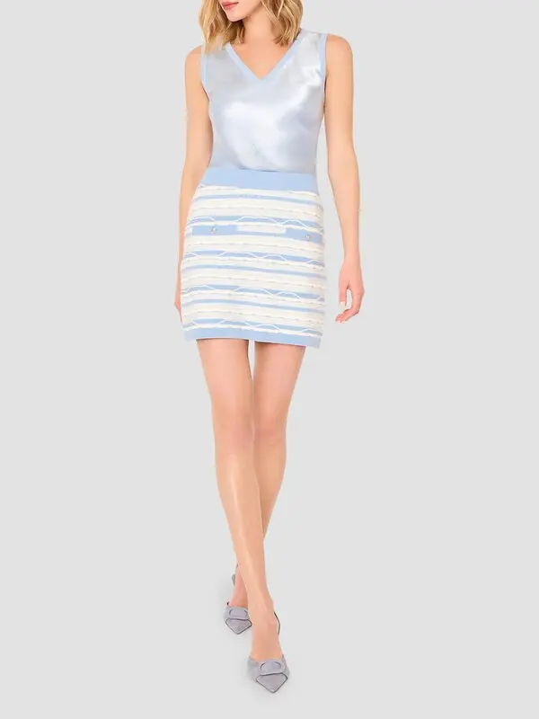 MILLY Sawyer Striped Knit Miniskirt