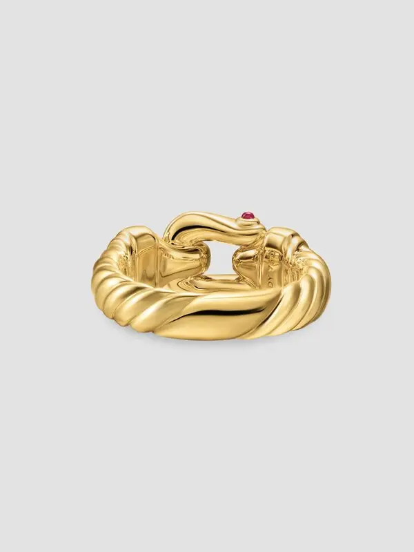 David Yurman Buckle Ring In 18k Yellow