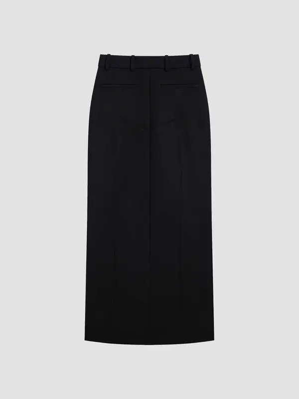 Givenchy Slashed Midi Skirt In Wool
