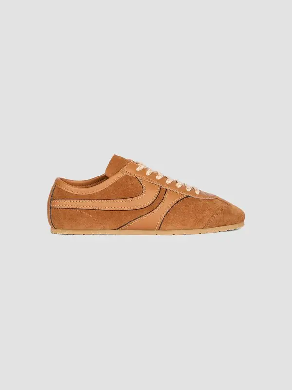 Dries Van Noten Suede Leather-trimmed Sneakers - Brown
