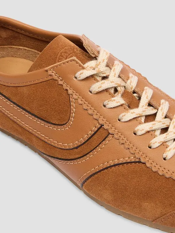 Dries Van Noten Suede Leather-trimmed Sneakers - Brown