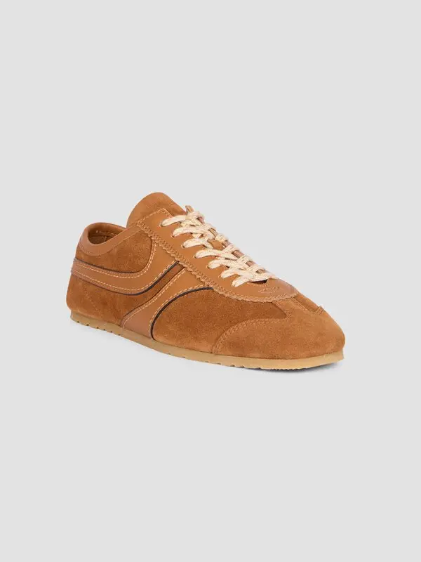 Dries Van Noten Suede Leather-trimmed Sneakers - Brown