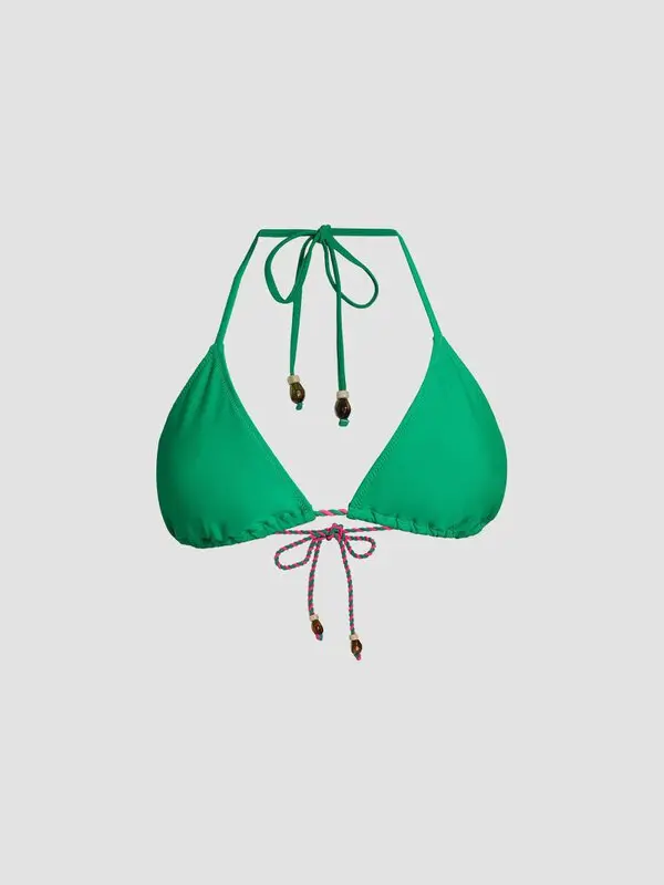 MILLY Halterneck Bikini Top - Green Multi