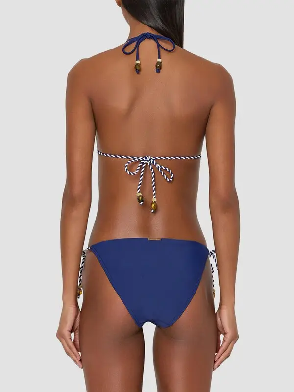 MILLY Halterneck Bikini Top - Navy Multi