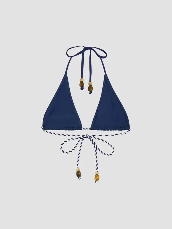 MILLY Halterneck Bikini Top - Navy Multi