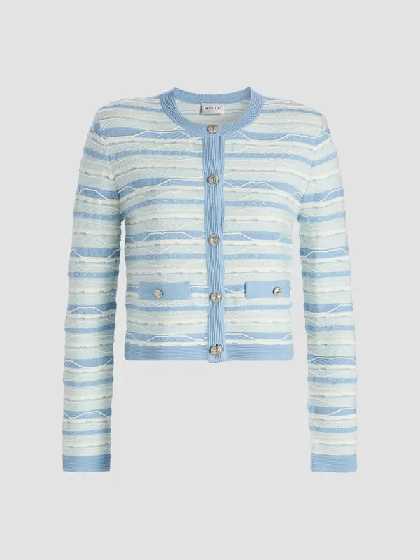 MILLY Skye Striped Cardigan