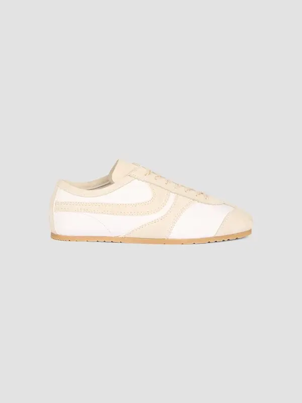 Dries Van Noten Leather Suede-trimmed Sneakers - White