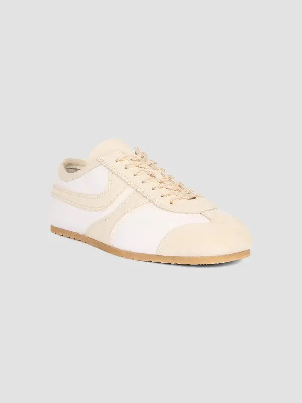 Dries Van Noten Leather Suede-trimmed Sneakers - White