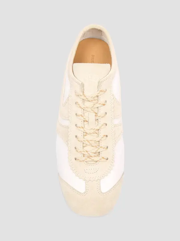 Dries Van Noten Leather Suede-trimmed Sneakers - White