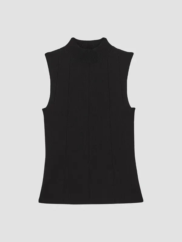 REISS Milan Knit Sleeveless Turtleneck Top