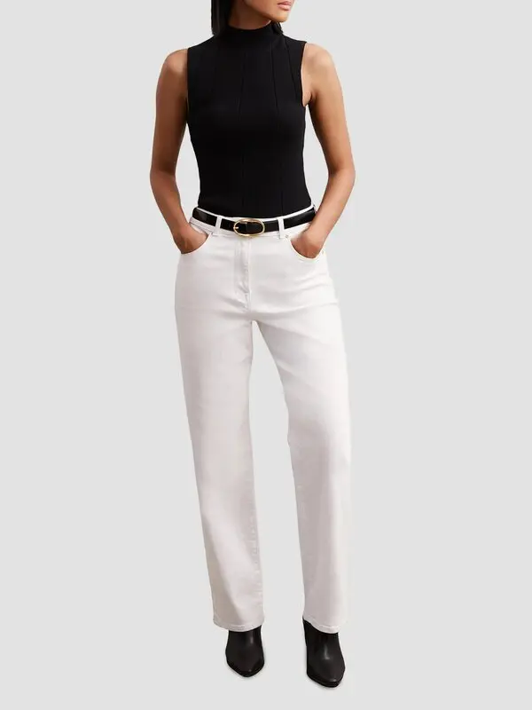 REISS Milan Knit Sleeveless Turtleneck Top