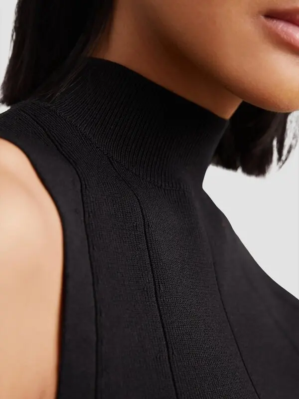REISS Milan Knit Sleeveless Turtleneck Top