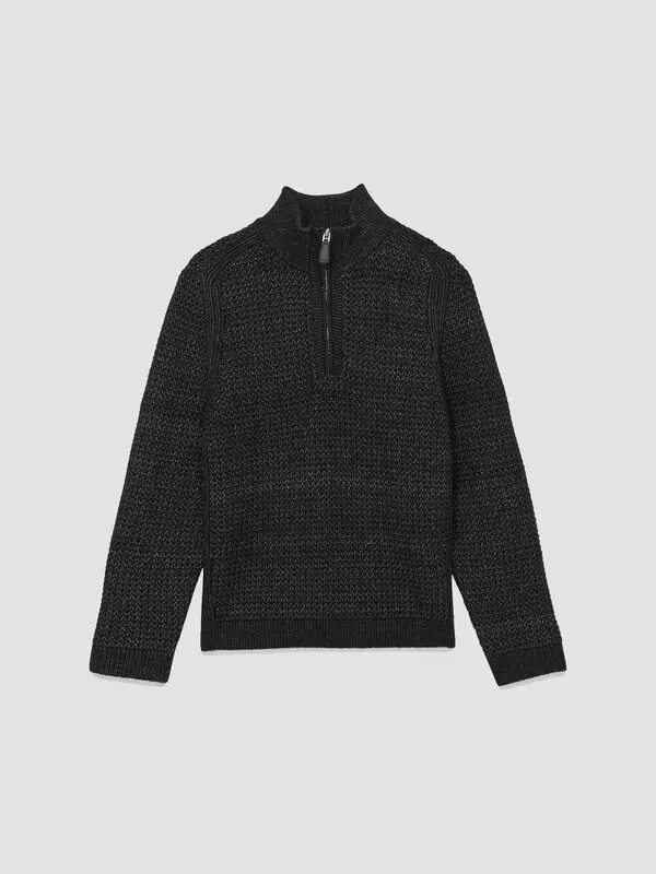 REISS Stockdale Half-zip Sweater - Black