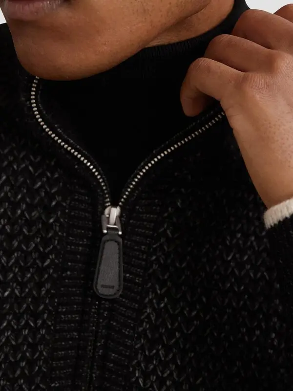REISS Stockdale Half-zip Sweater - Black