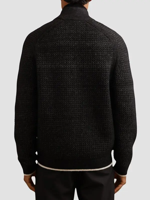 REISS Stockdale Half-zip Sweater - Black