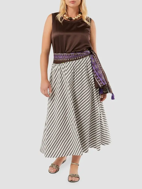 Marina Rinaldi Jersey And Satin Top