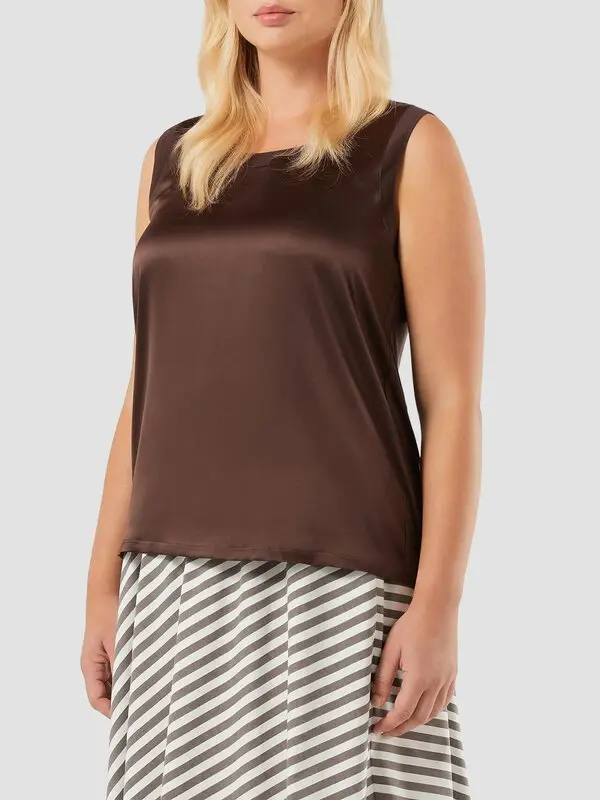 Marina Rinaldi Jersey And Satin Top
