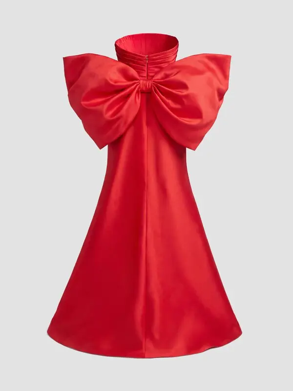 Mac Duggal Oversized Bow Satin Gown