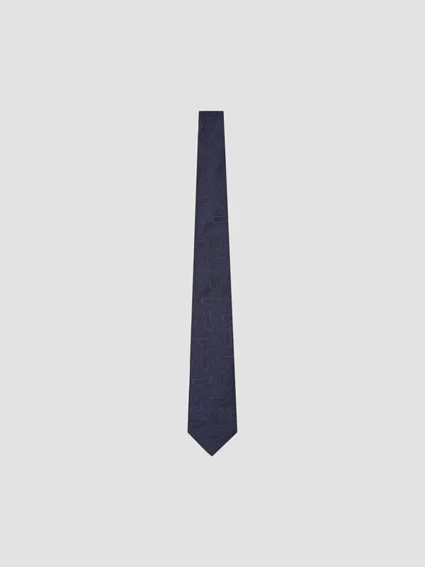 Giorgio Armani Jacquard Silk Tie - Blu Notte