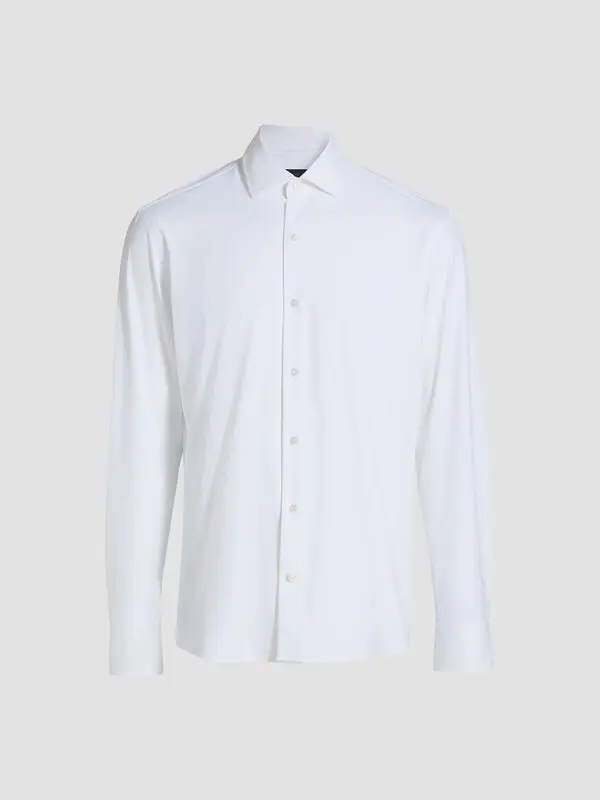 SAKS FIFTH AVENUE Collection Solid Cotton Dress Shirt - White