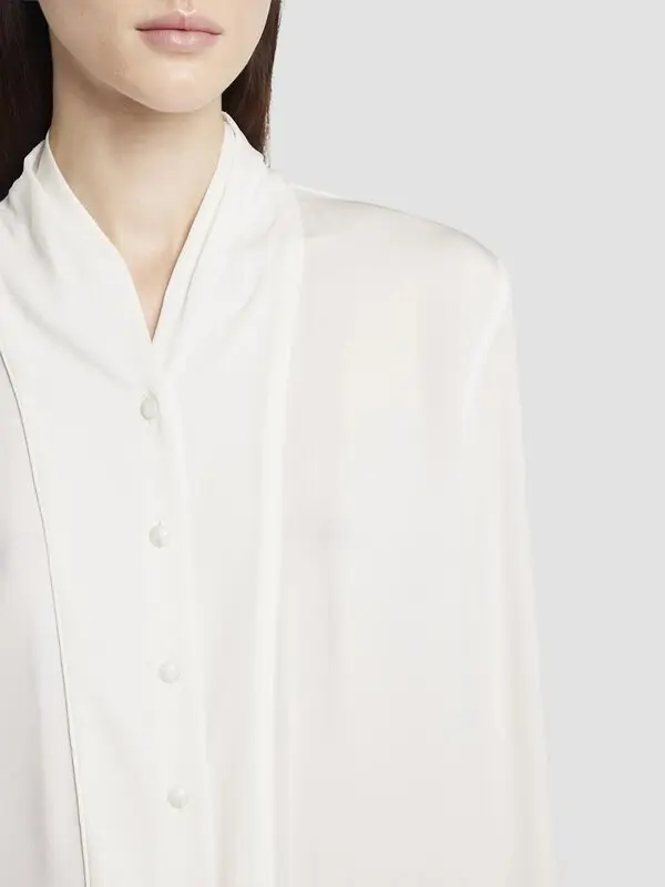Giorgio Armani Silk Georgette Shawl-collar Blouse