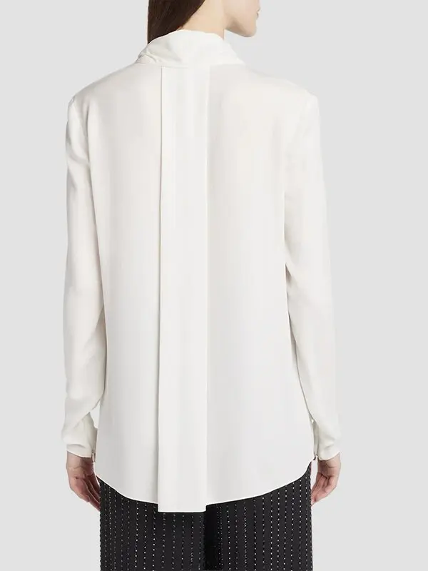 Giorgio Armani Silk Georgette Shawl-collar Blouse