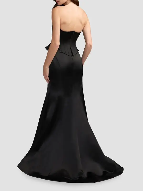 Mac Duggal Satin Strapless Trumpet Gown