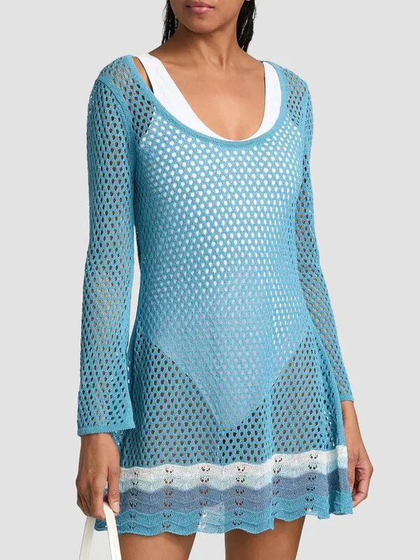 MILLY Crochet-knit Cover-up Minidress
