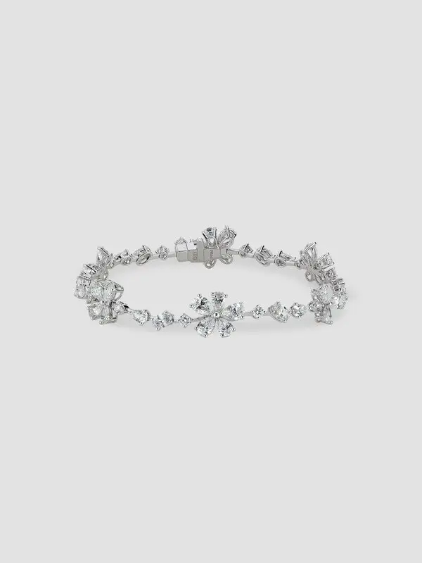 DIAMONDS AT SAKS FIFTH AVENUE 7.78 Tcw Diamond Flower Bracelet - Platinum