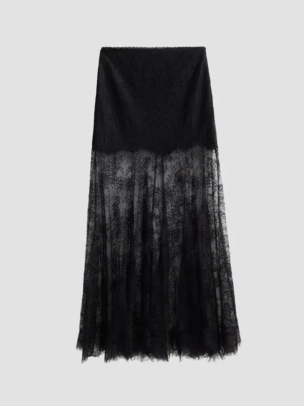 LoveShackFancy Carline Lace Maxi Skirt