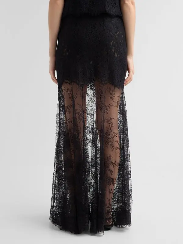 LoveShackFancy Carline Lace Maxi Skirt