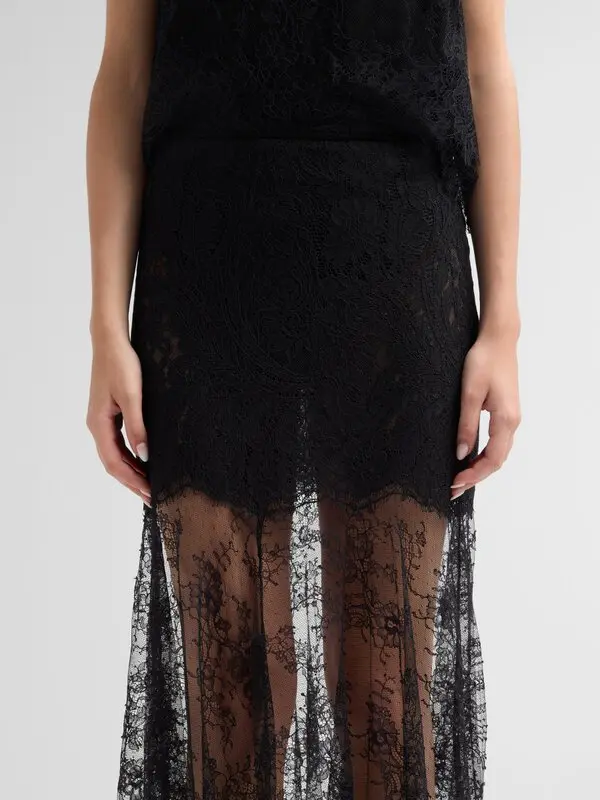 LoveShackFancy Carline Lace Maxi Skirt