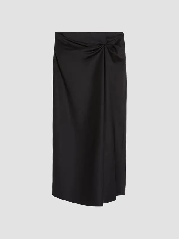 Max Mara Cotton Satin Skirt - Black