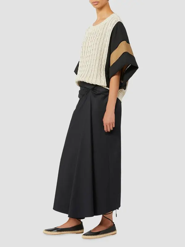Max Mara Cotton Satin Skirt - Black