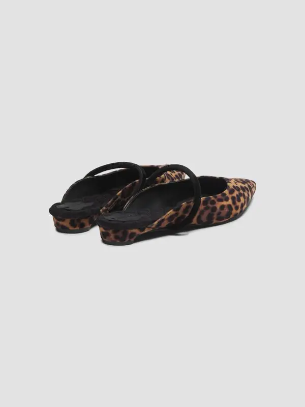 Aera Jane Vegan Velvet Leopard-print Mules