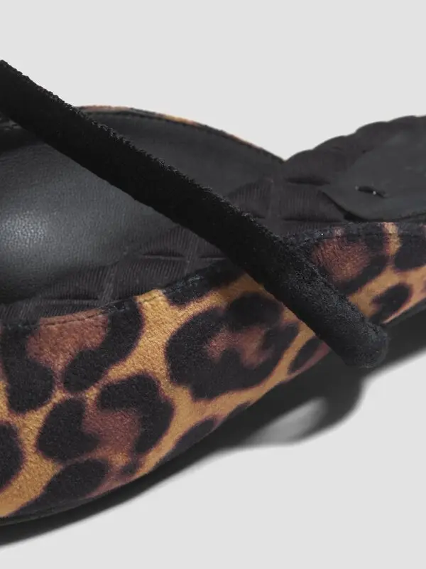 Aera Jane Vegan Velvet Leopard-print Mules