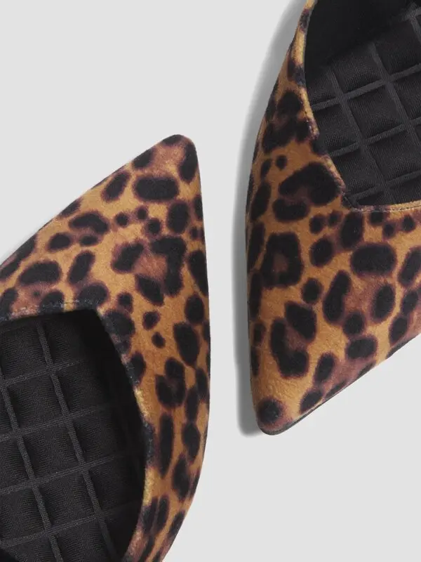 Aera Jane Vegan Velvet Leopard-print Mules