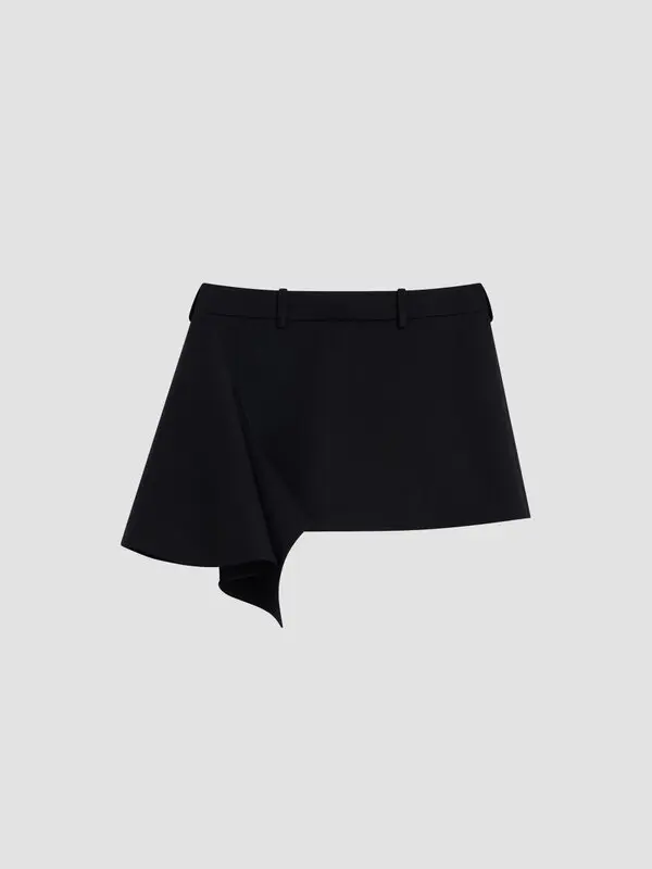 Givenchy Slashed Mini Skirt In Wool - Black