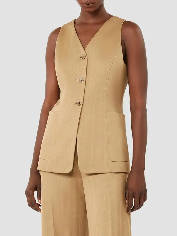 Max Mara Pinstripe Jacquard Jersey Gilet