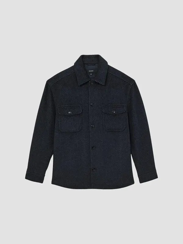 REISS Compton Herringbone Overshirt
