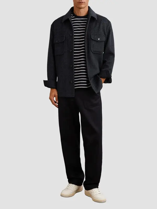 REISS Compton Herringbone Overshirt