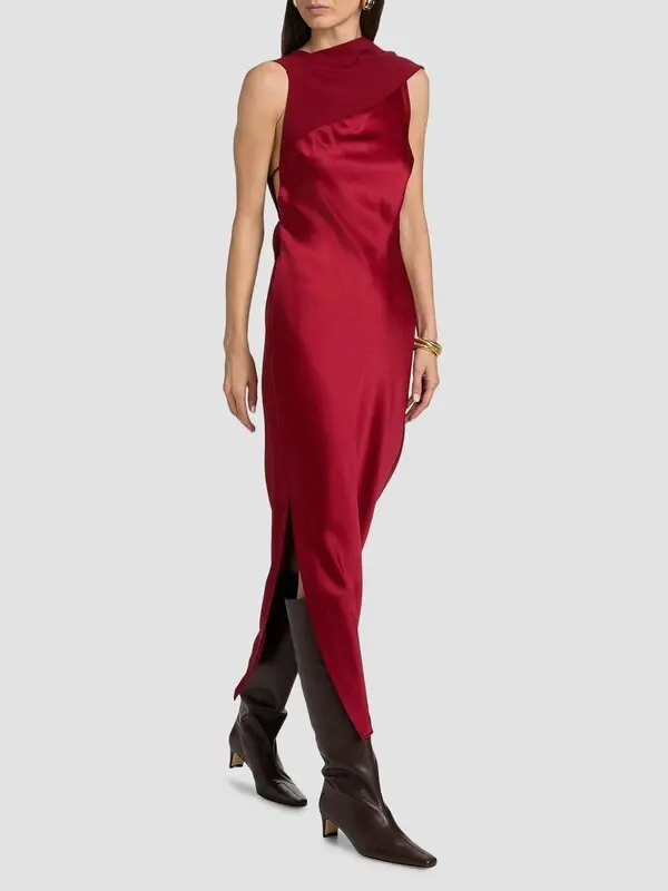 REISS Alula Open-back Sleeveless Satin Dress