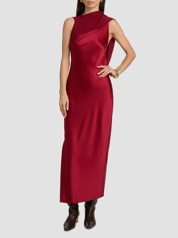 REISS Alula Open-back Sleeveless Satin Dress