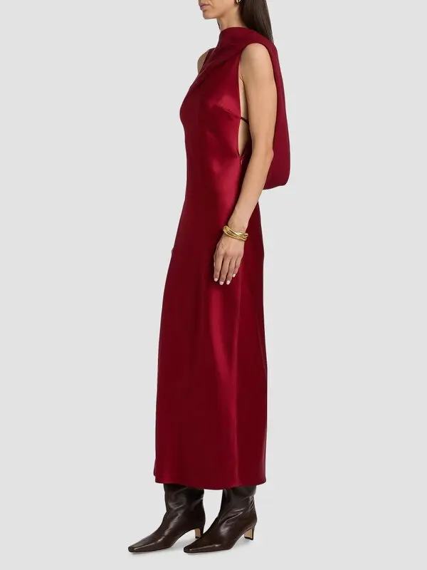 REISS Alula Open-back Sleeveless Satin Dress