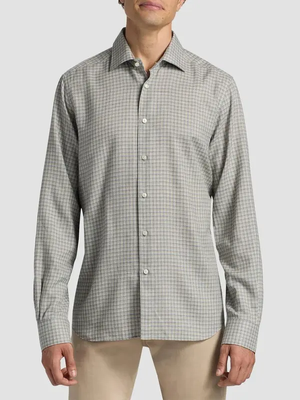 SAKS FIFTH AVENUE Collection Check Wool-blend Shirt