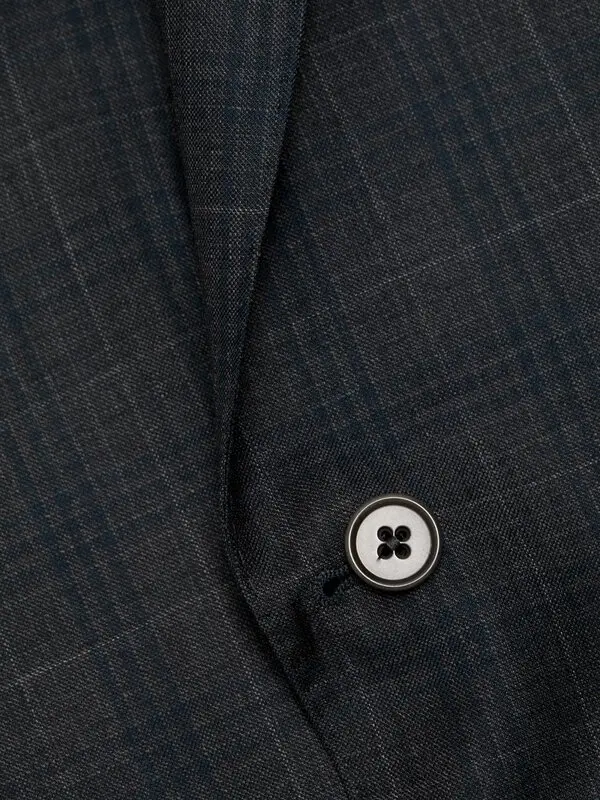 Emporio Armani Plaid Wool Single-breasted Suit - Grey
