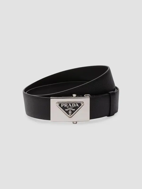 Prada Saffiano Leather Belt - Black