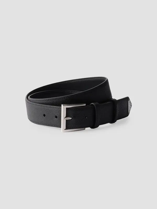 Prada Saffiano Leather Belt - Black