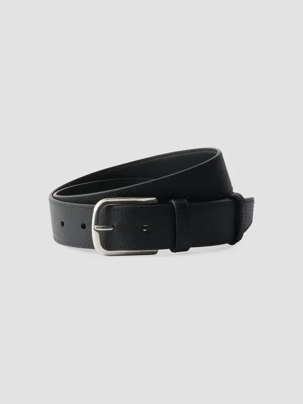 Prada Saffiano Leather Belt - Black